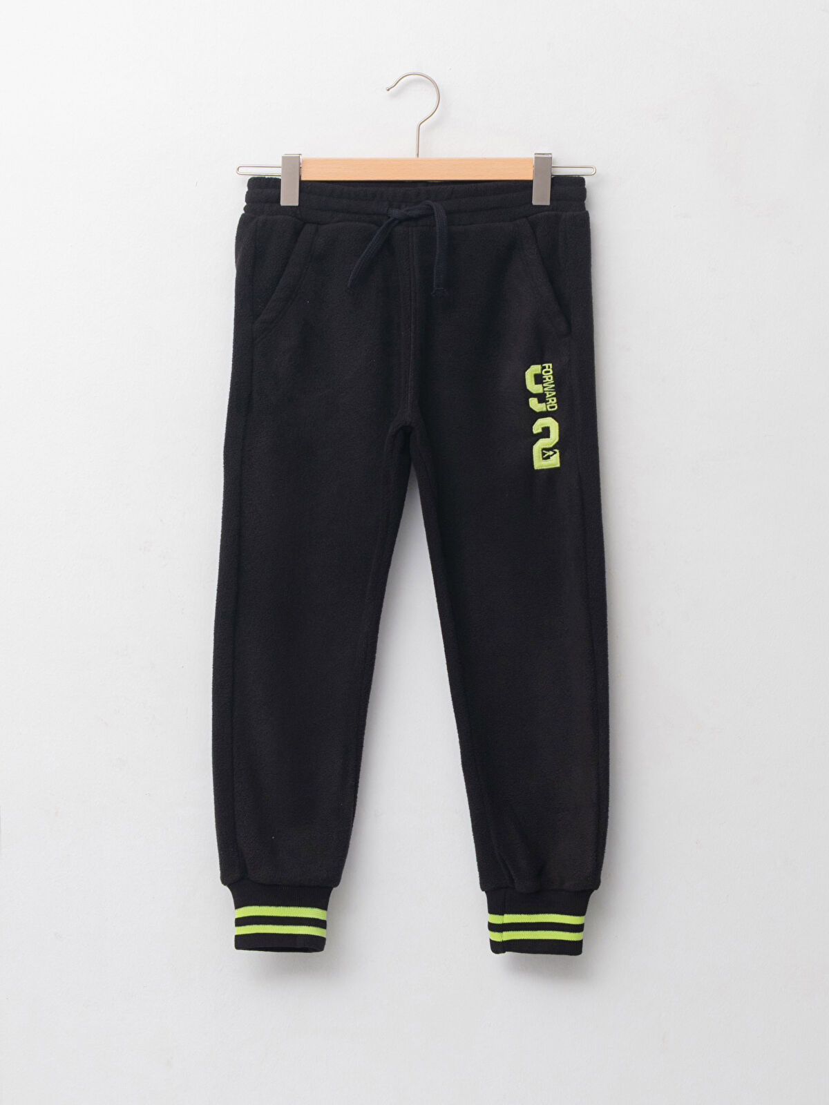 Beli Lastikli Nakış Detaylı Polar Erkek Çocuk Jogger Eşofman Altı