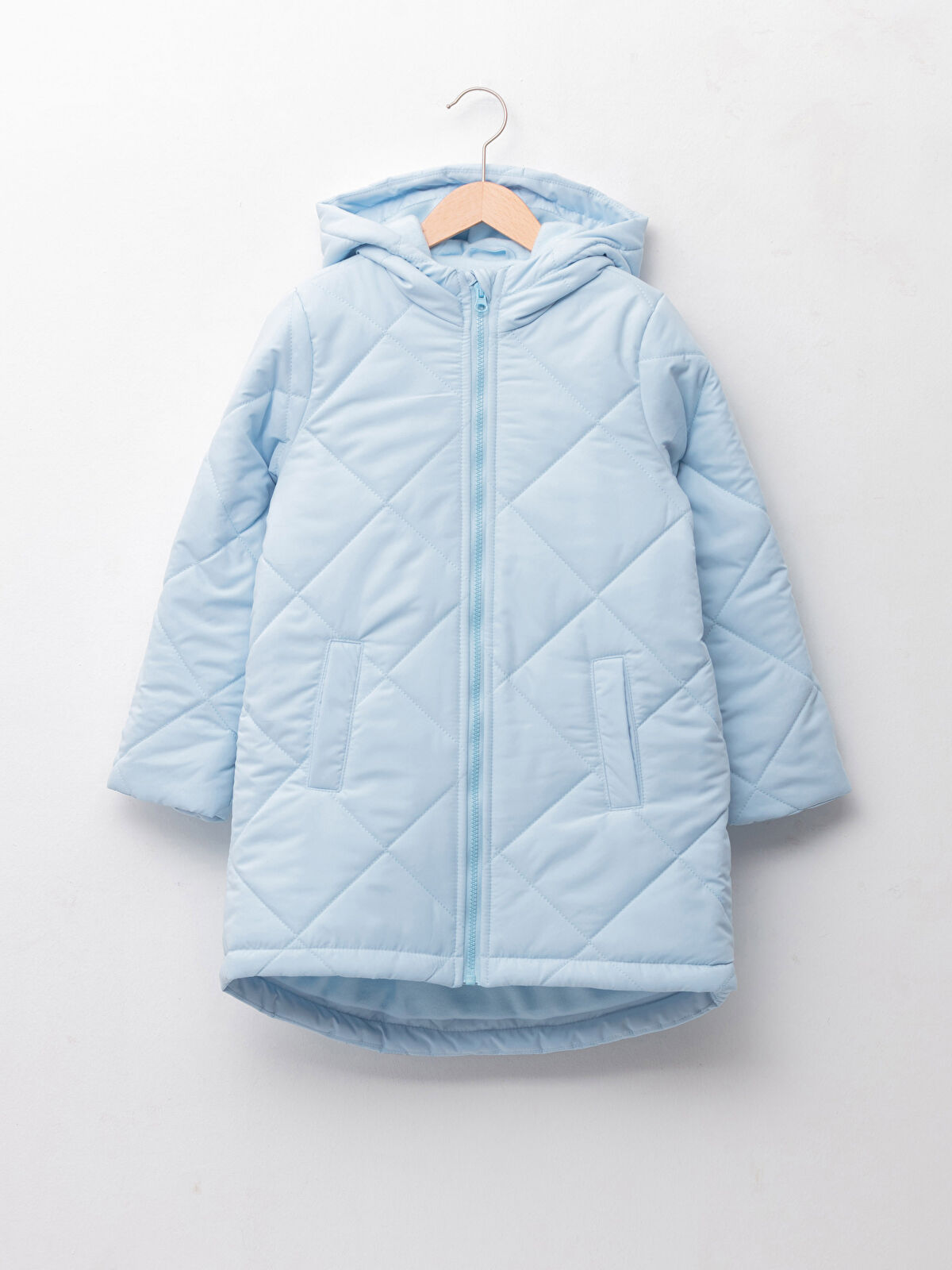 Kapüşonlu Basic Uzun Kollu Kız Çocuk Mont