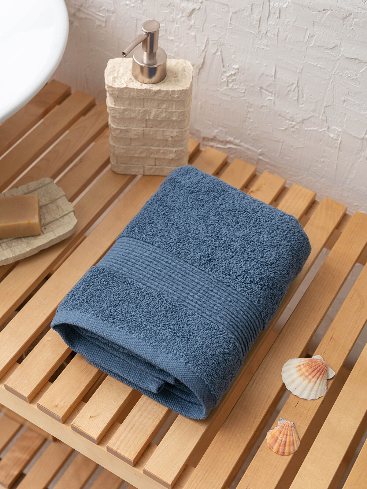 Çizgi Detaylı Düz Yüz Havlusu 50x80 Cm