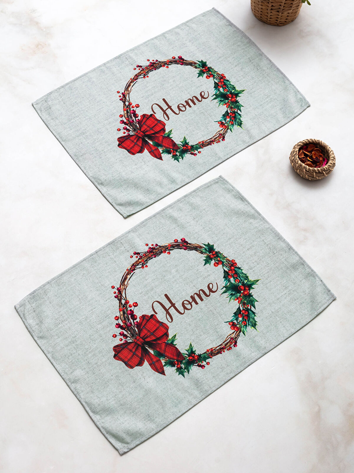 Yılbaşı Temalı Baskılı Amerikan Servisi 2'li