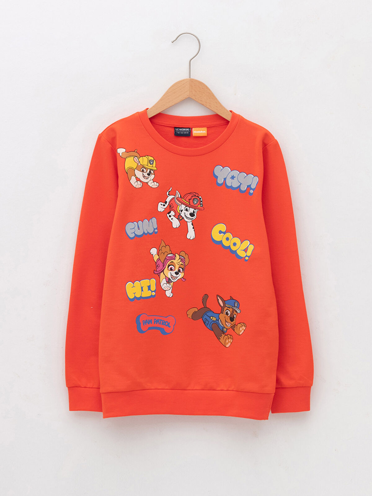 Bisiklet Yaka Paw Patrol Baskılı Uzun Kollu Erkek Çocuk Sweatshirt