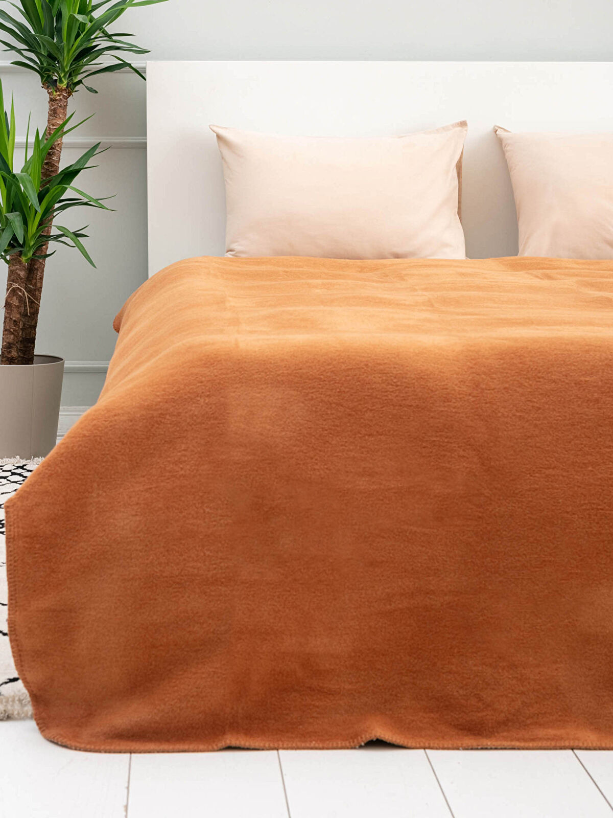 Çift Kişilik Çift Renkli Pamuk Battaniye 200x220 Cm