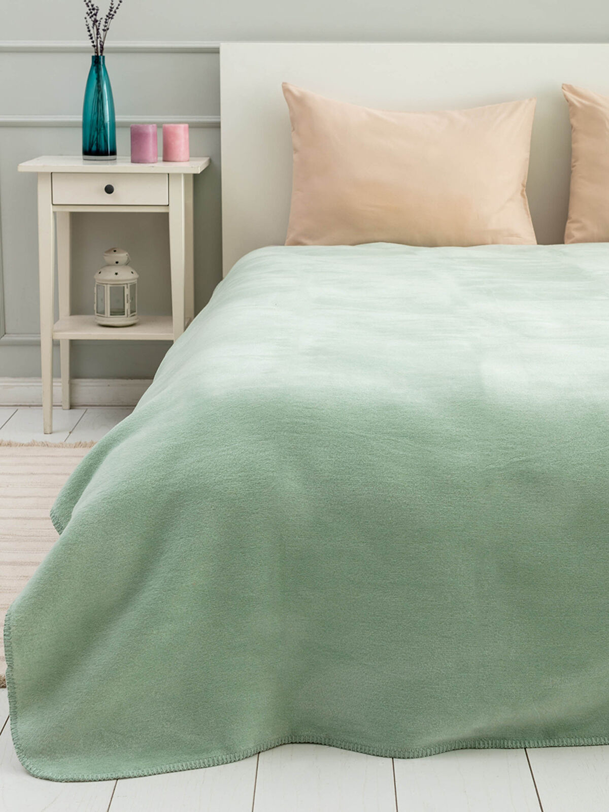 Çift Kişilik Çift Renkli Pamuk Battaniye 200x220 Cm