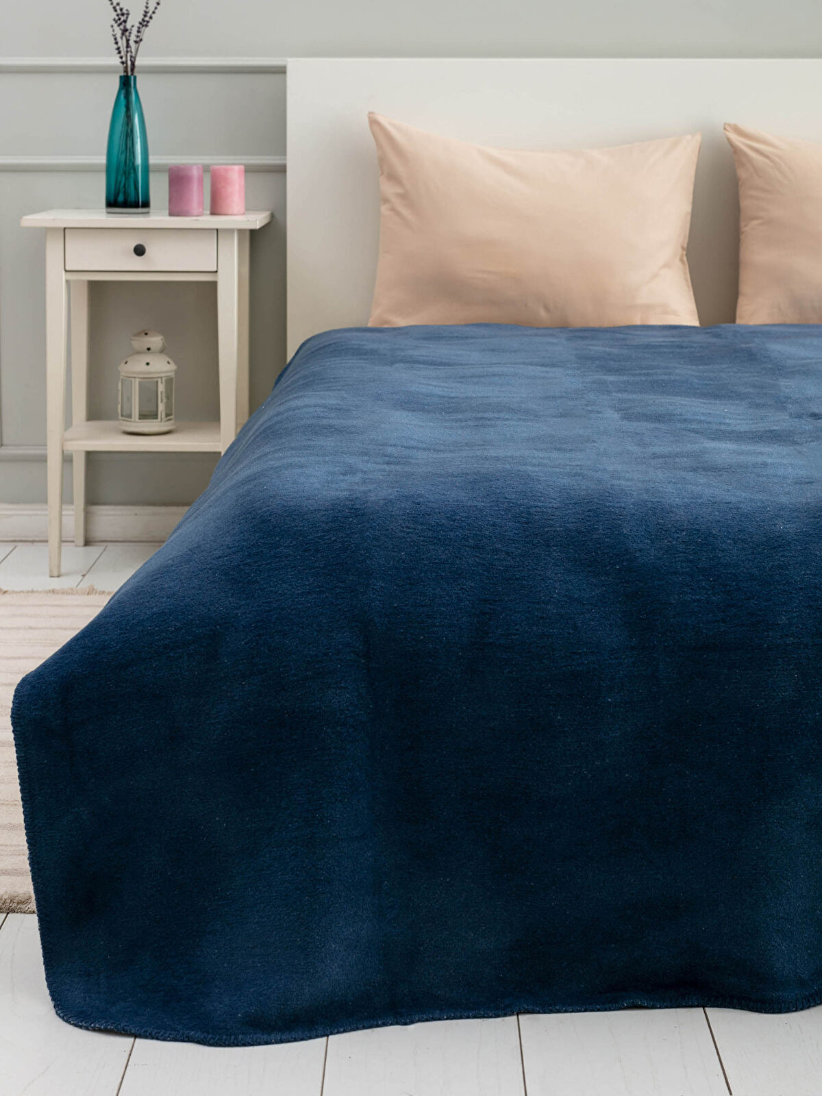 Çift Kişilik Çift Renkli Pamuk Battaniye 200x220 Cm