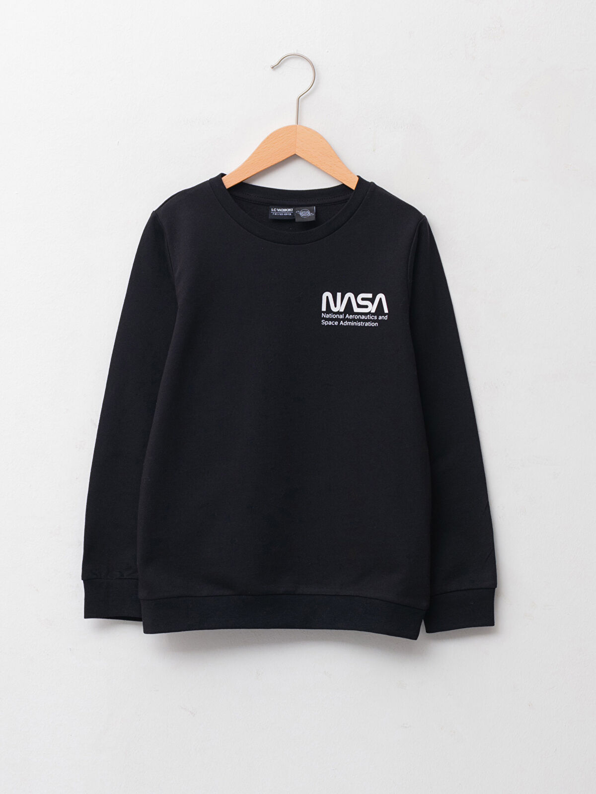 Bisiklet Yaka Nasa Baskılı Uzun Kollu Erkek Çocuk Sweatshirt