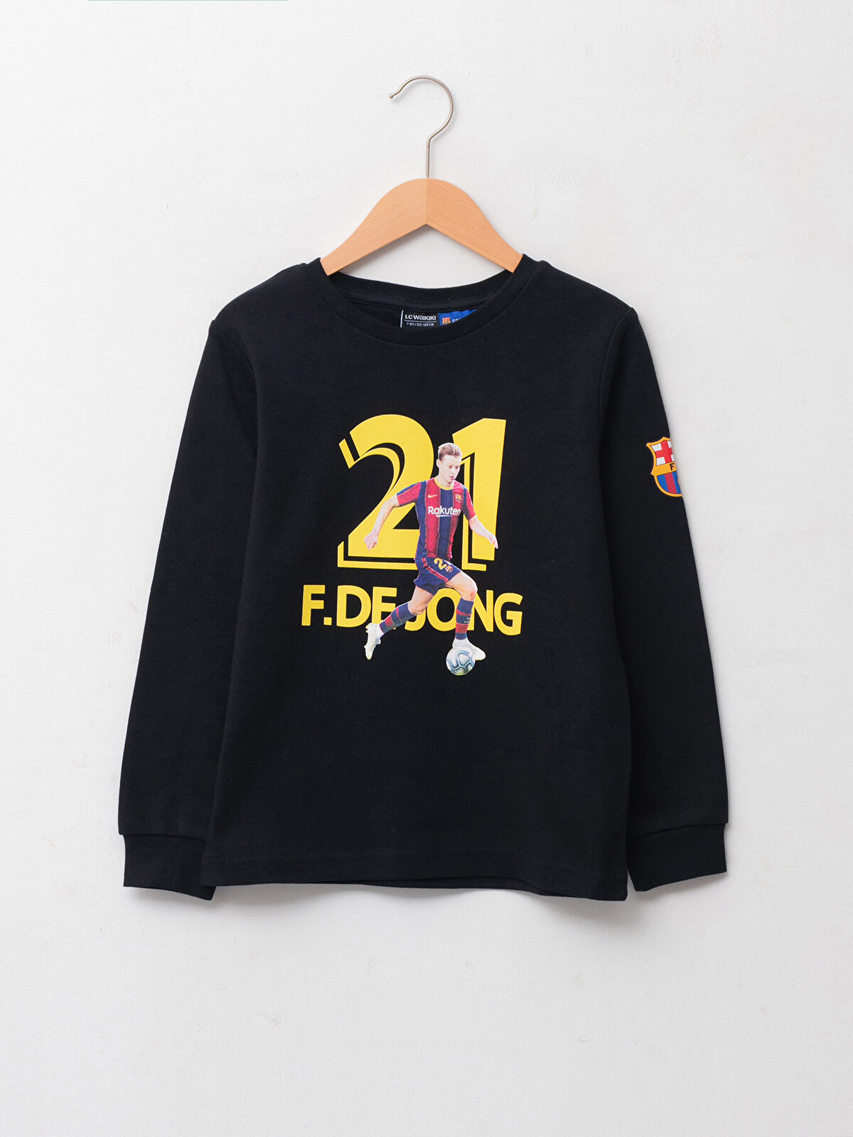 Bisiklet Yaka Barcelona Baskılı Uzun Kollu Erkek Çocuk Sweatshirt