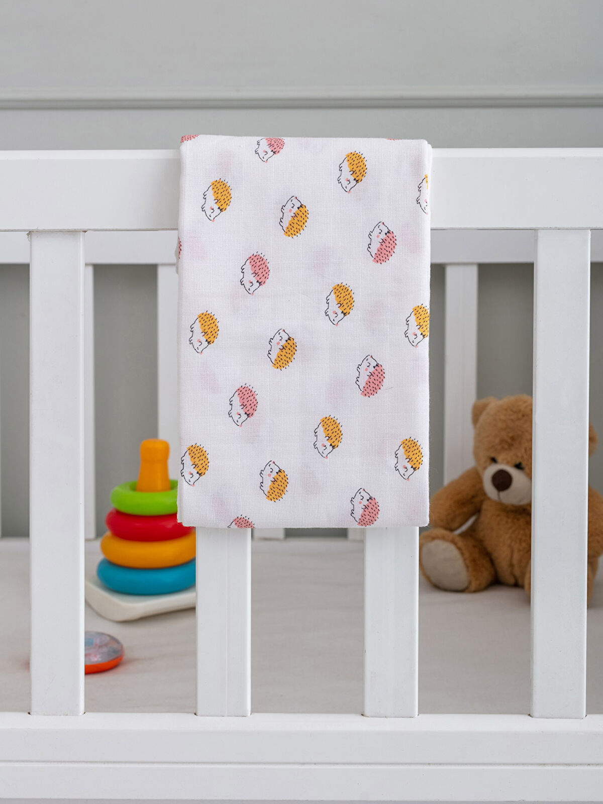 Baskılı Pamuklu Kız Bebek Müslin Bez