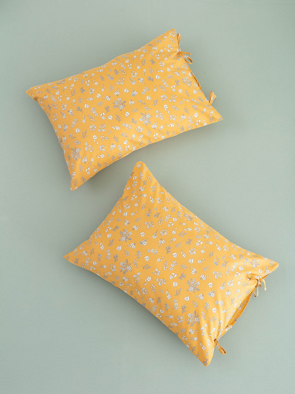 Çiçek Baskılı Dokuma Yastık Kılıfı 2'li 50x70 Cm