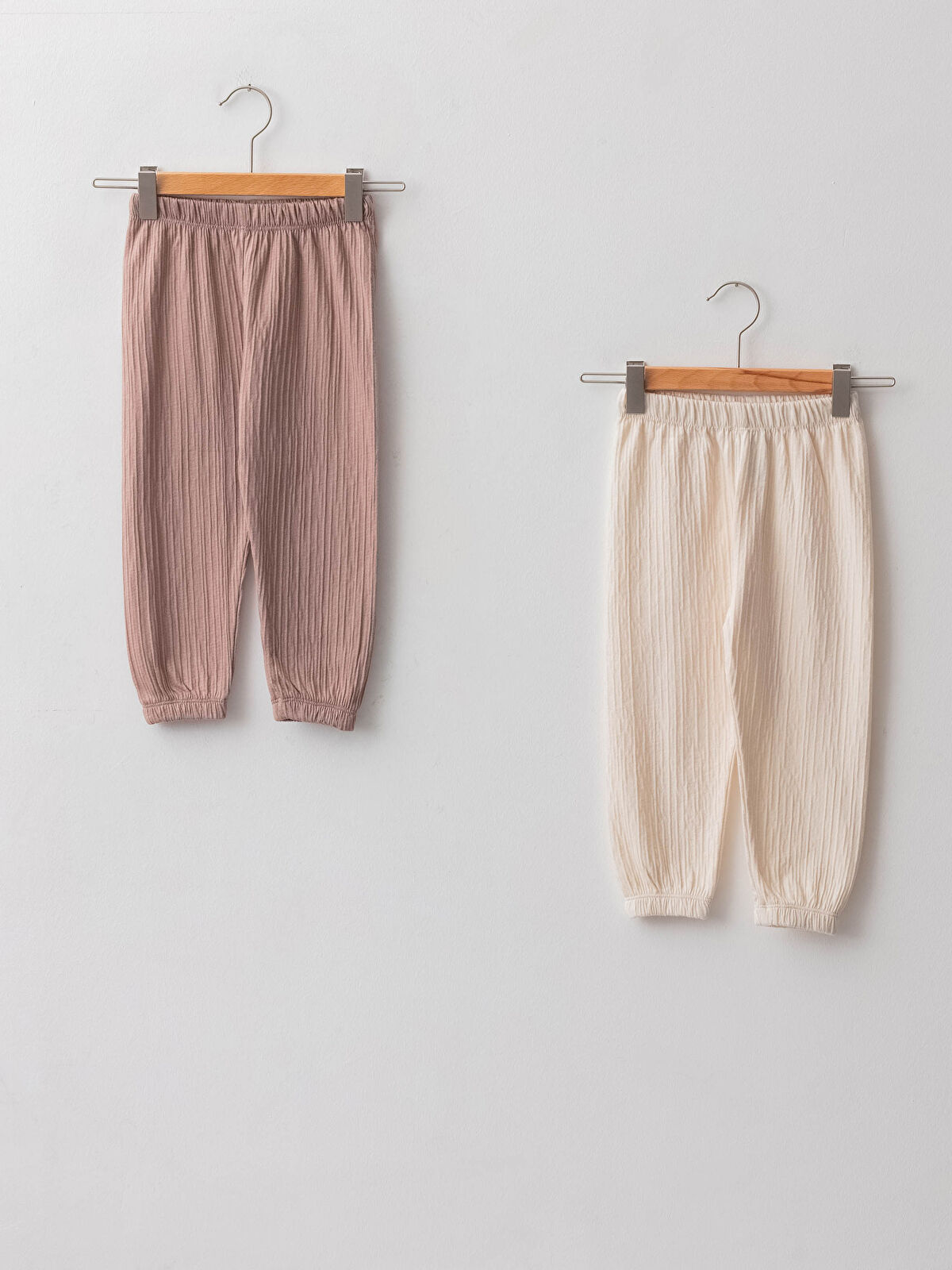 Beli lastikli Basic Erkek Bebek Pijama Alt 2'li