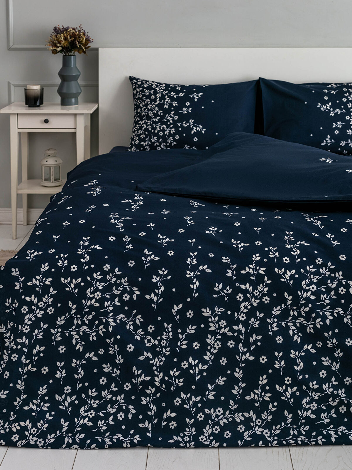 Çift Kişilik Çiçek Baskılı Dokuma Nevresim Takımı