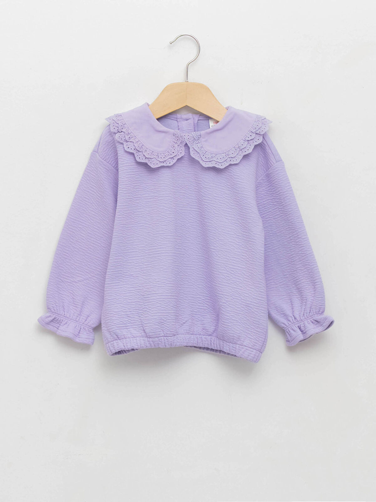 Bebe Yaka Uzun Kollu Basic Kız Bebek Sweatshirt