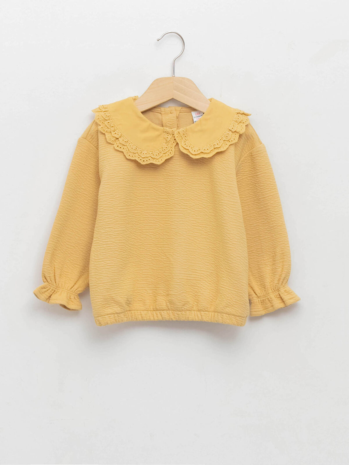 Bebe Yaka Uzun Kollu Basic Kız Bebek Sweatshirt