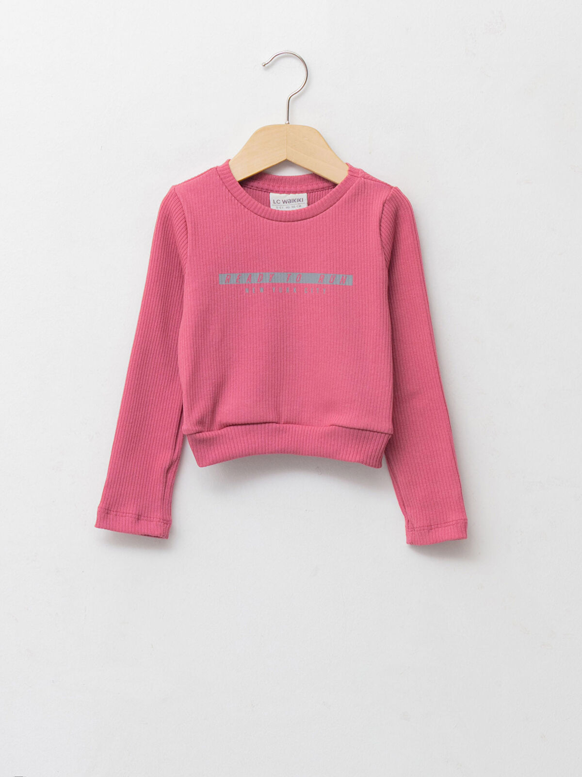 Bisiklet Yaka Baskılı Uzun Kollu Kız Çocuk Tişört Anne Kız Kombini