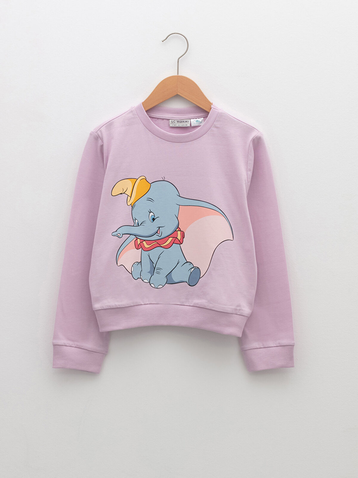 Bisiklet Yaka Dumbo Baskılı Uzun Kollu Kız Çocuk Sweatshirt
