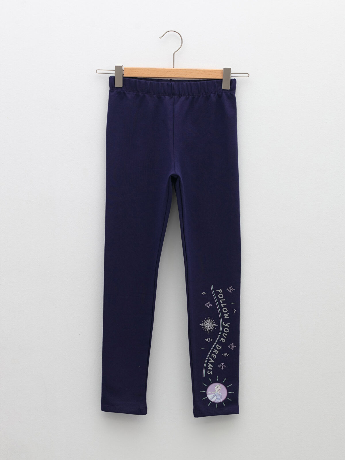 Beli Lastikli Elsa Baskılı Pamuklu Kız Çocuk Tayt