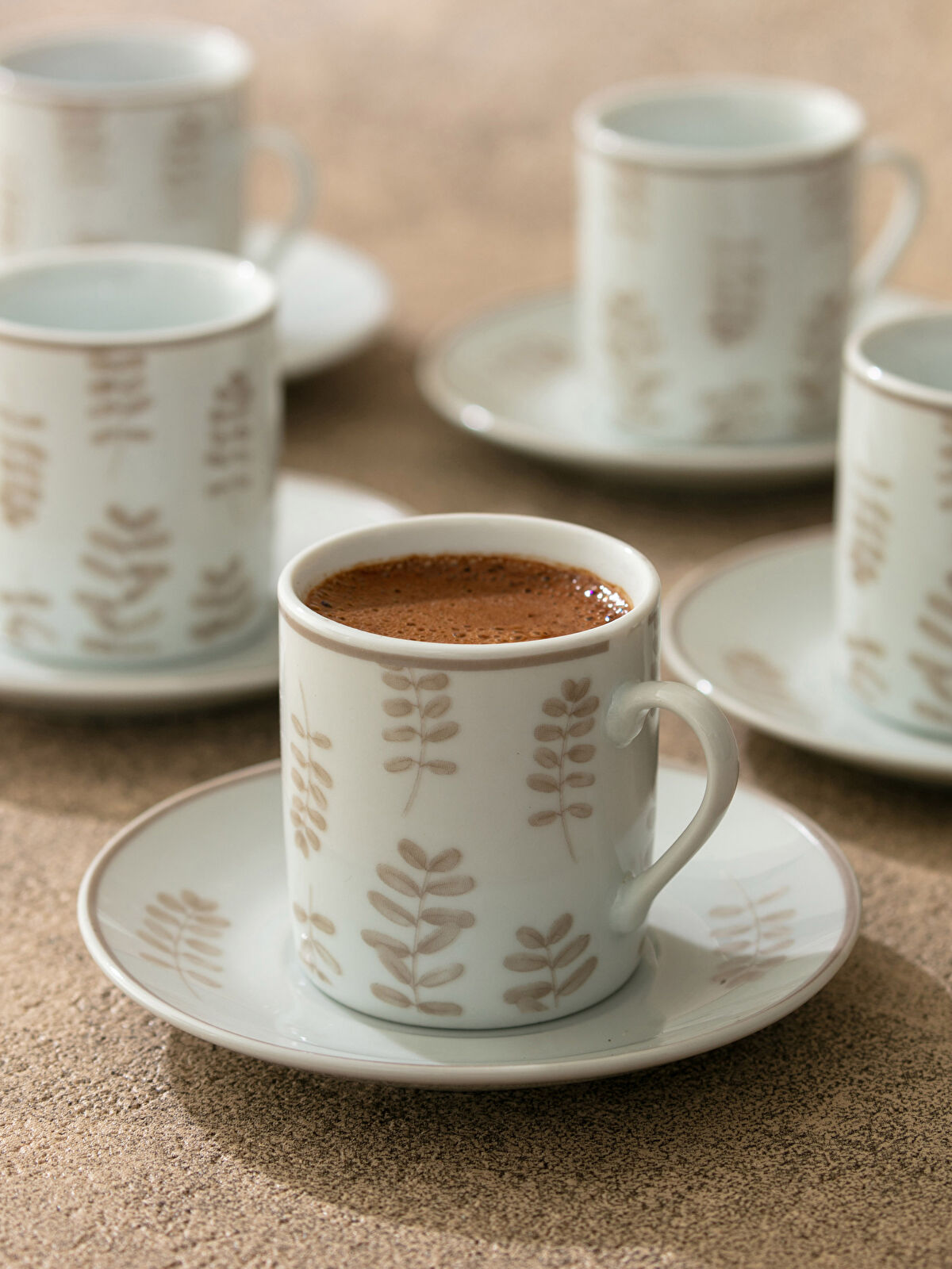 Baskılı Porselen Kahve Fincanı 6'lı