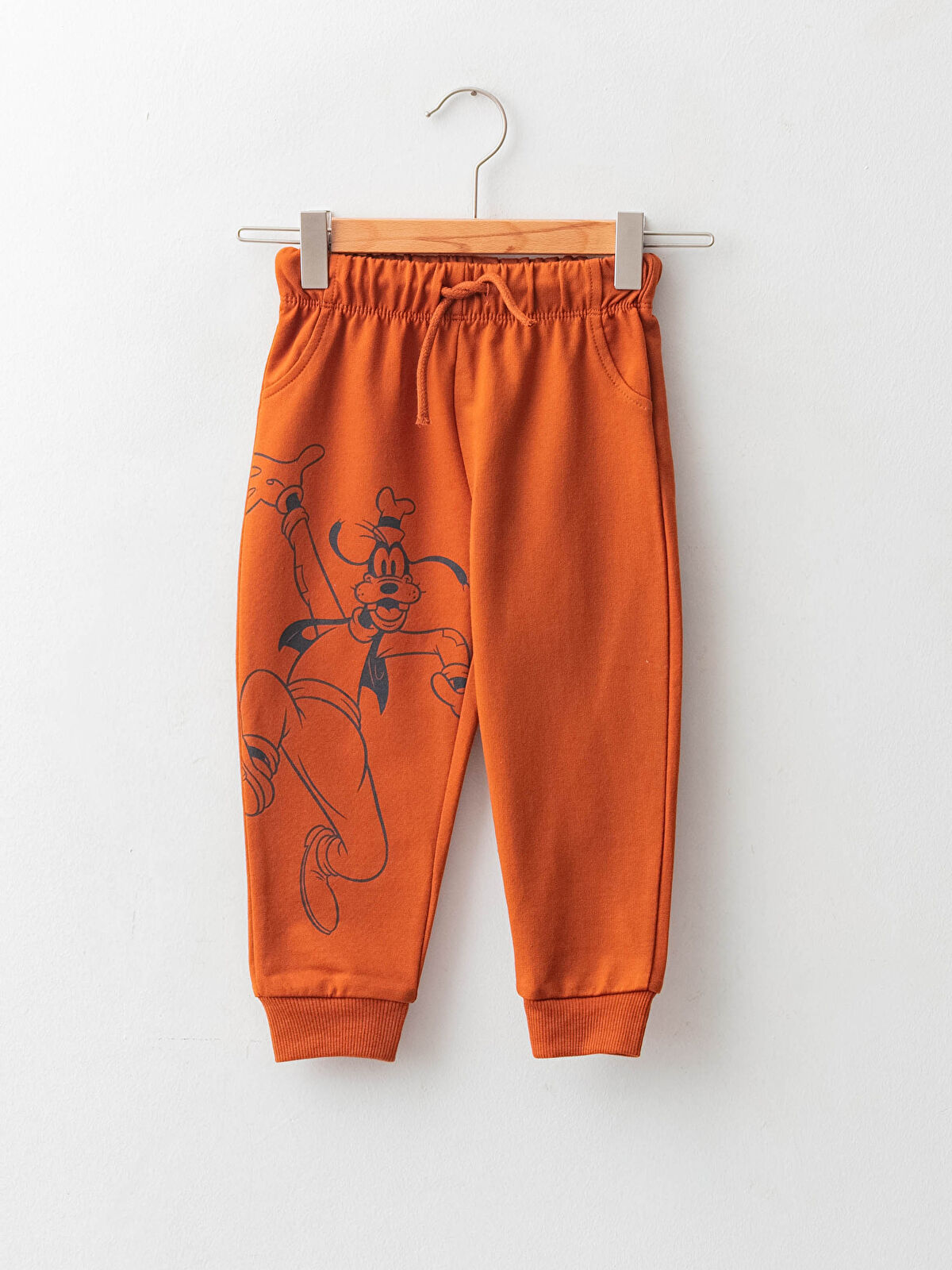 Beli Lastikli Goofy Baskılı Erkek Bebek Jogger Eşofman Alt