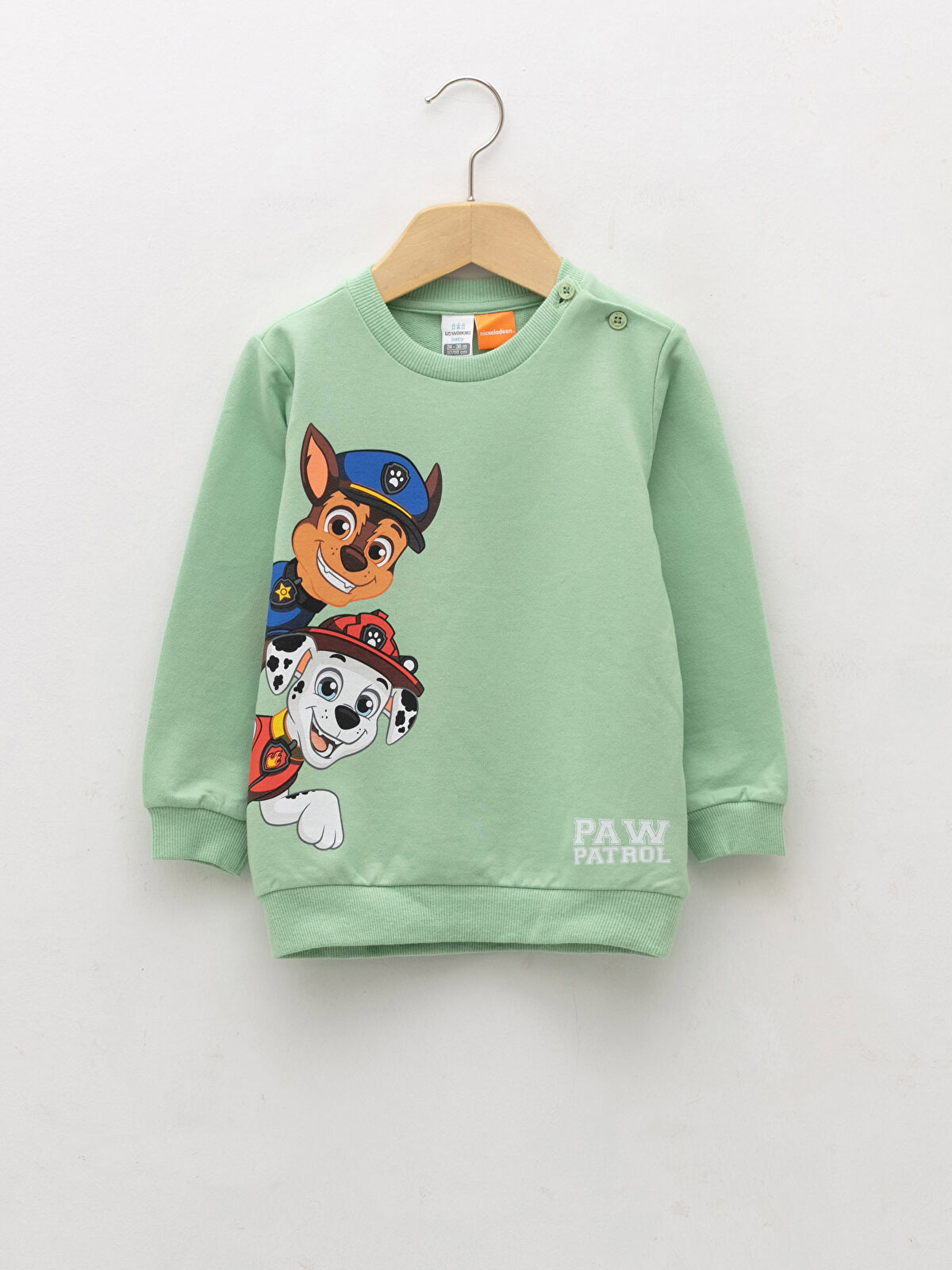 Bisiklet Yaka Uzun Kollu Paw Patrol Baskılı Erkek Bebek Sweatshirt