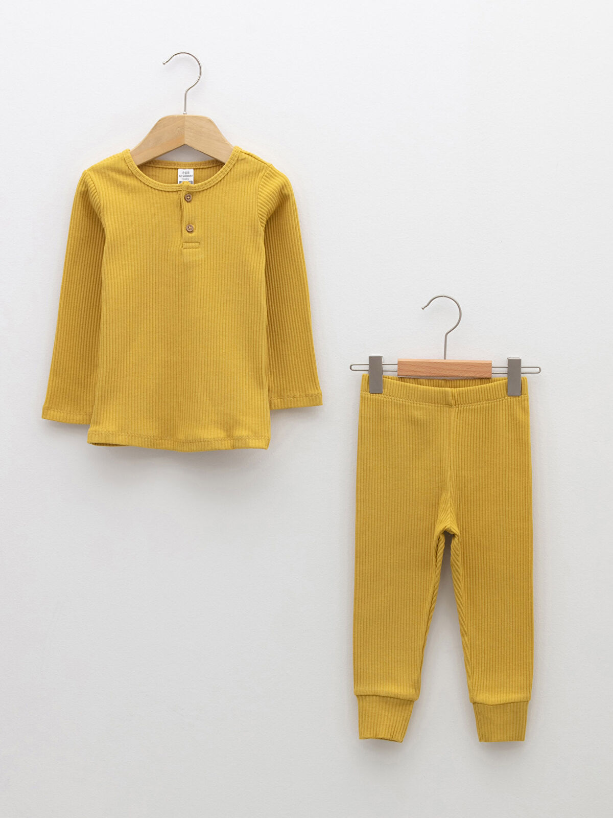 Bisiklet Yaka Uzun Kol Basic Erkek Bebek Pijama Takımı