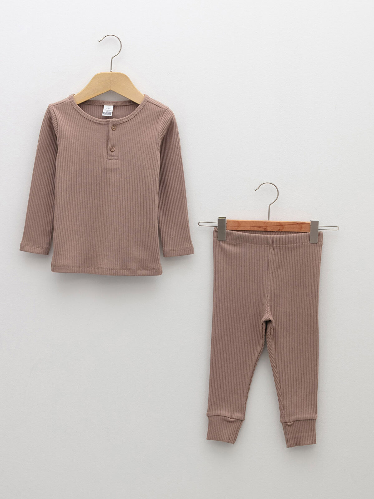 Bisiklet Yaka Uzun Kol Basic Erkek Bebek Pijama Takımı