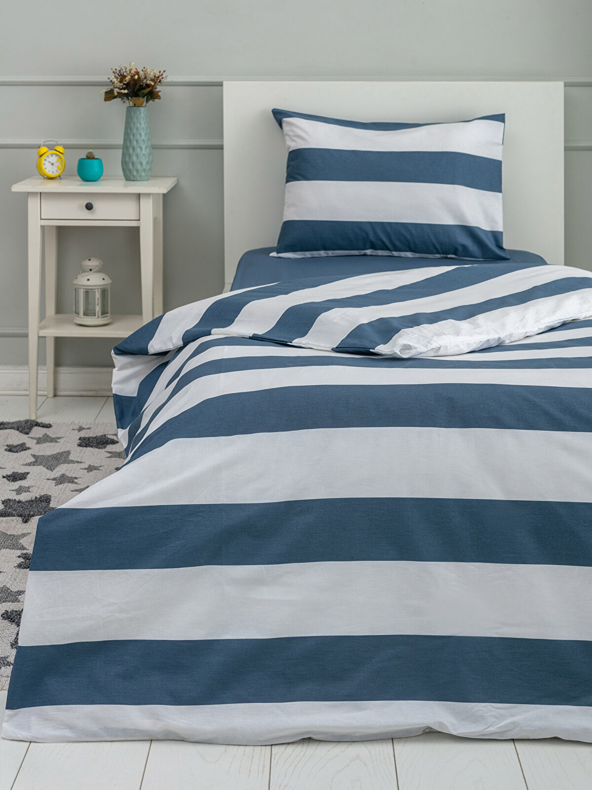 Çizgili Dokuma Erkek Çocuk Nevresim Takımı