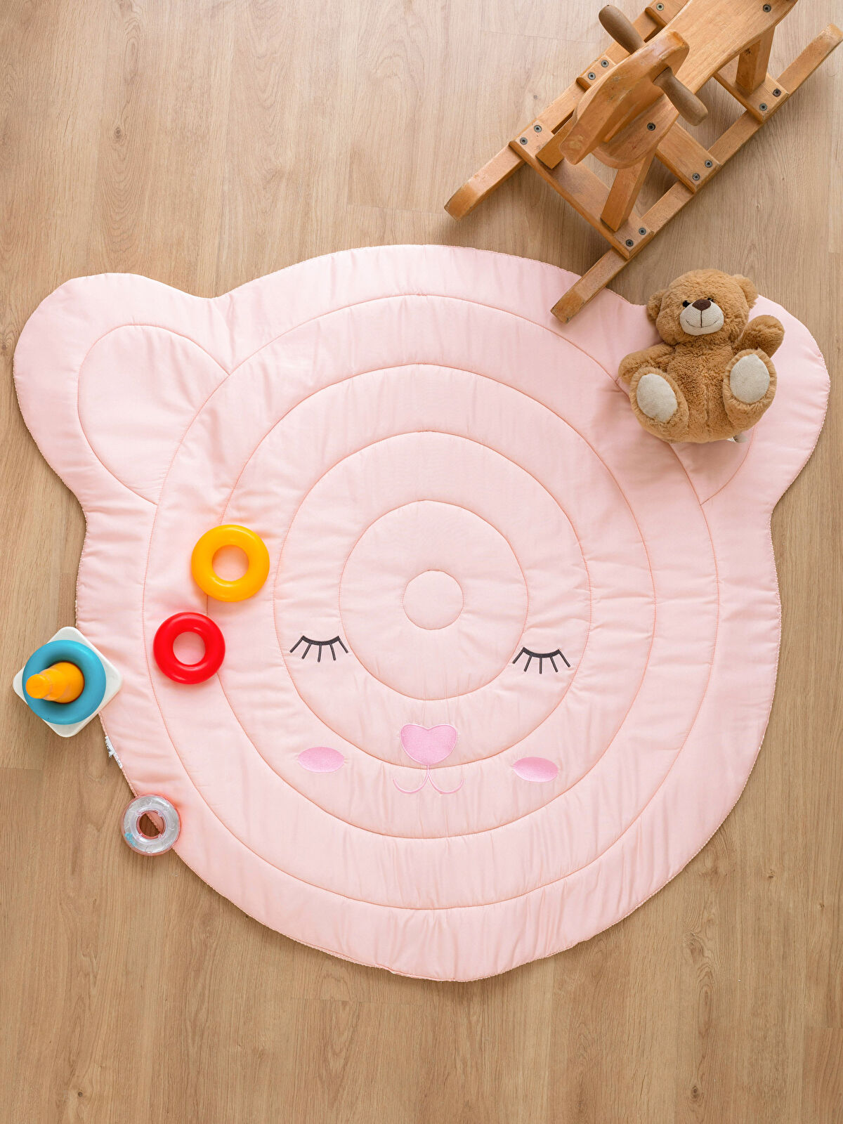 Nakışlı Kaymaz Tabanlı Oyun Matı 120x120 Cm