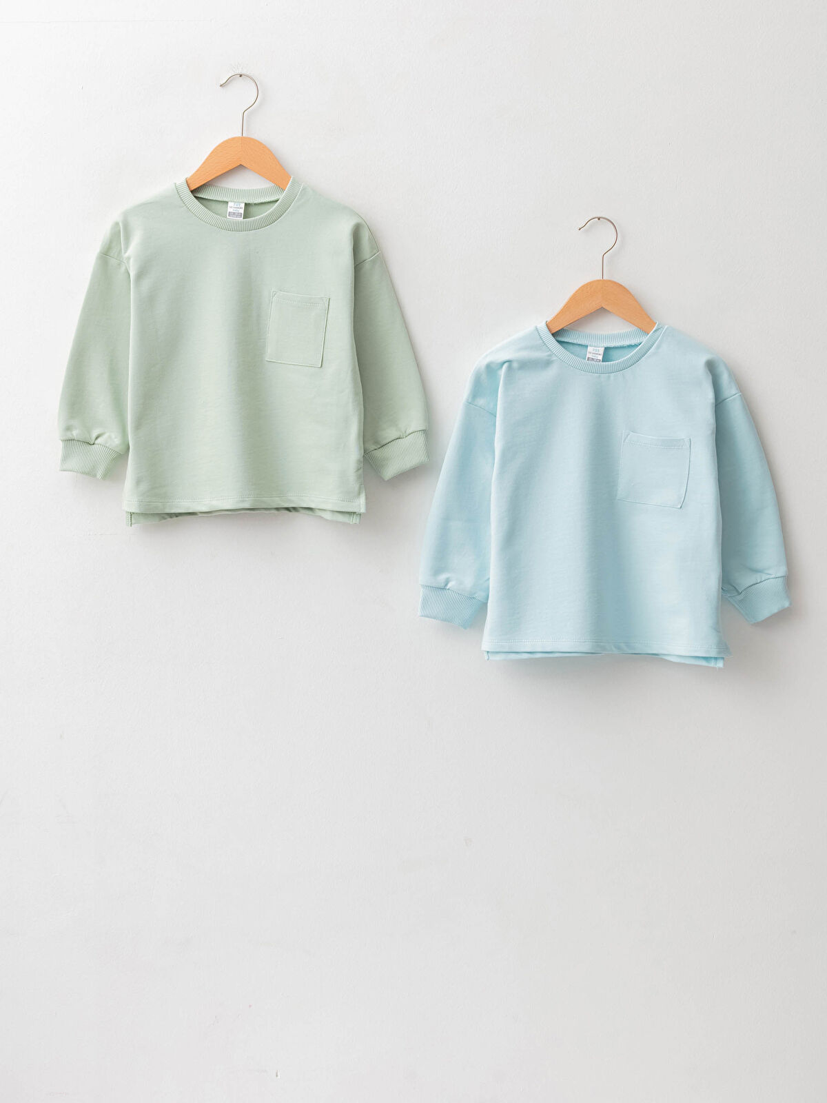 Bisiklet Yaka Uzun Kollu Basic Erkek Bebek Sweatshirt 2'li Bisiklet Yaka Uzun Kollu Basic Erkek Bebek Sweatshirt 2'li
