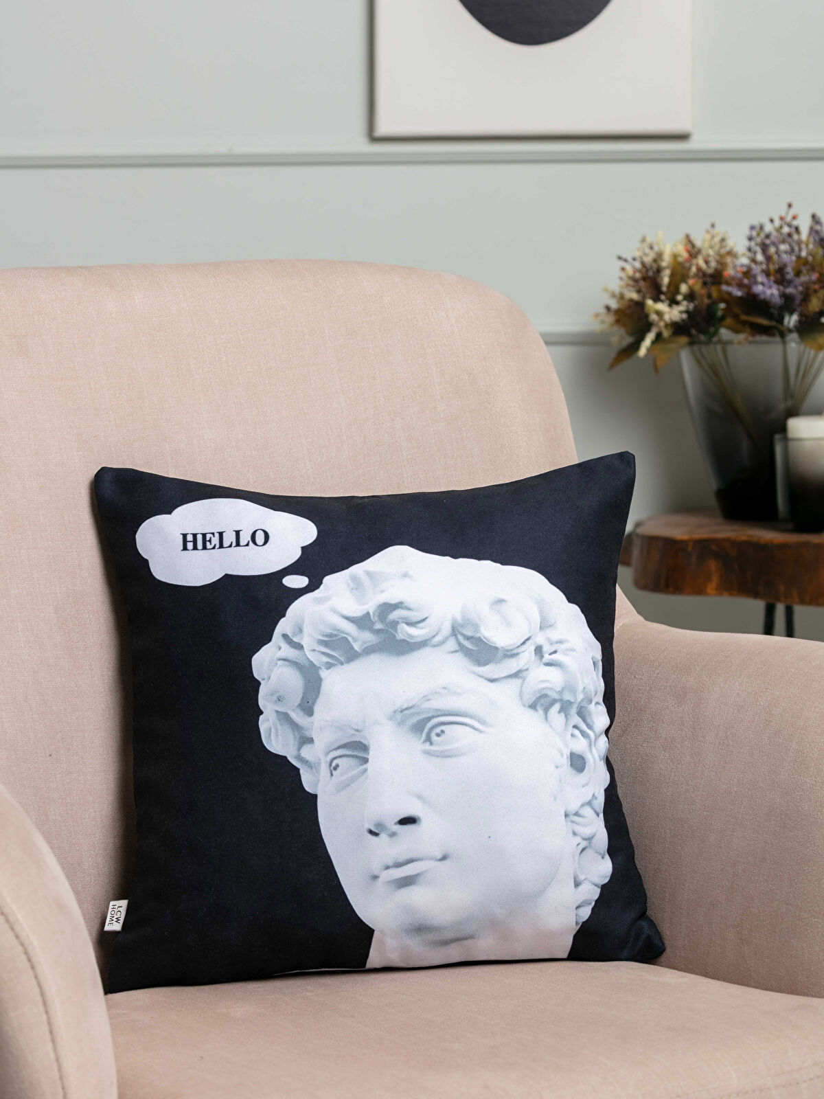 Baskılı Petek Kırlent Kılıfı 45x45 Cm