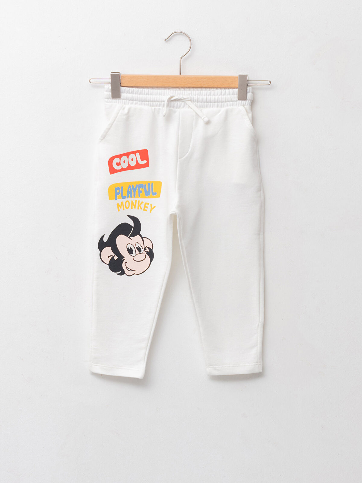 Beli Lastikli Nostaljik Maymun Baskılı Erkek Bebek Jogger Eşofman Alt Beli Lastikli Nostaljik Maymun Baskılı Erkek Bebek Jogger Eşofman Alt