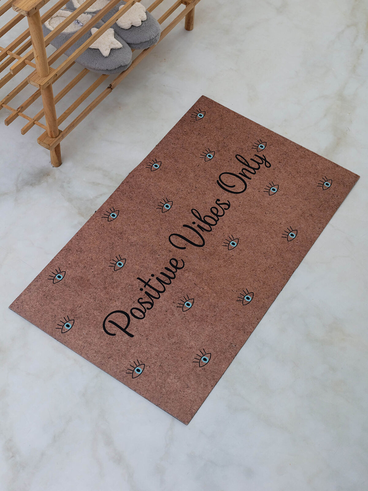 Slogan Baskılı Bohem Banyo Paspası 45x75 Cm Slogan Baskılı Bohem Banyo Paspası 45x75 Cm