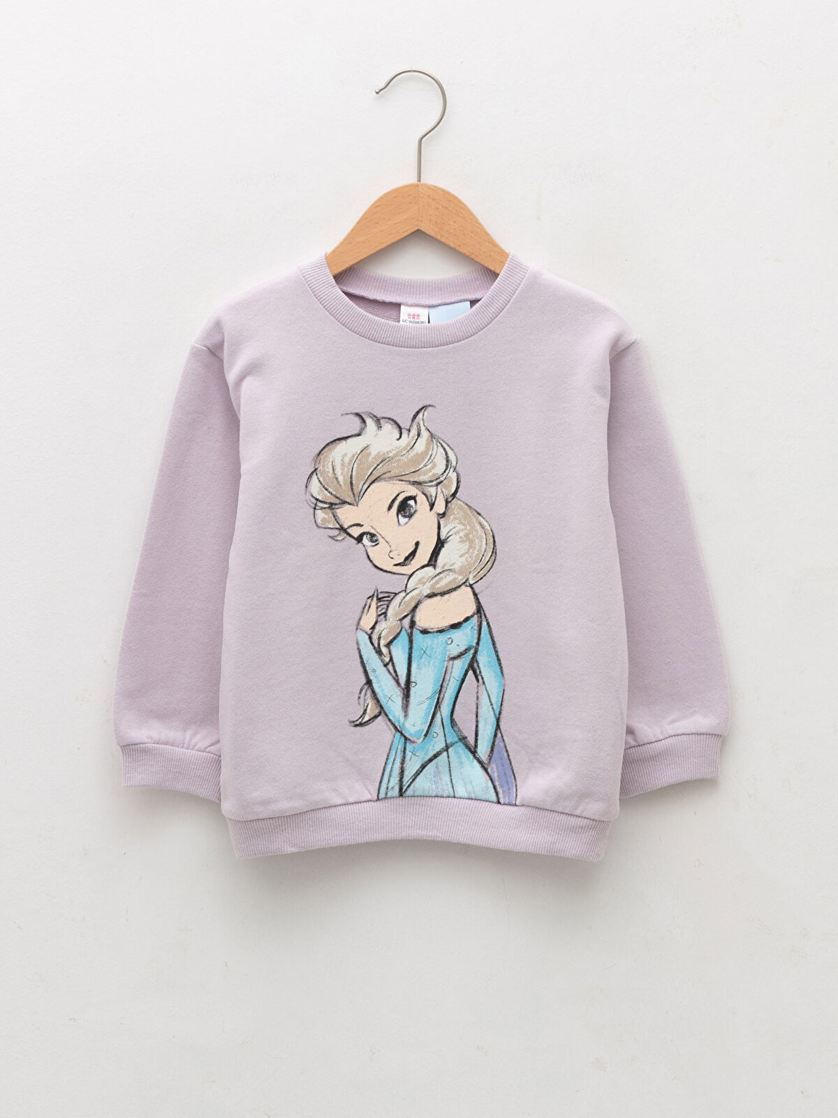 Bisiklet Yaka Uzun Kollu Frozen Baskılı Kız Bebek Sweatshirt