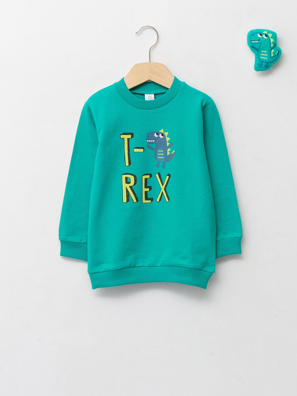 Bisiklet Yaka Uzun Kollu Baskılı Pamuklu Erkek Bebek Sweatshirt ve Oyuncak