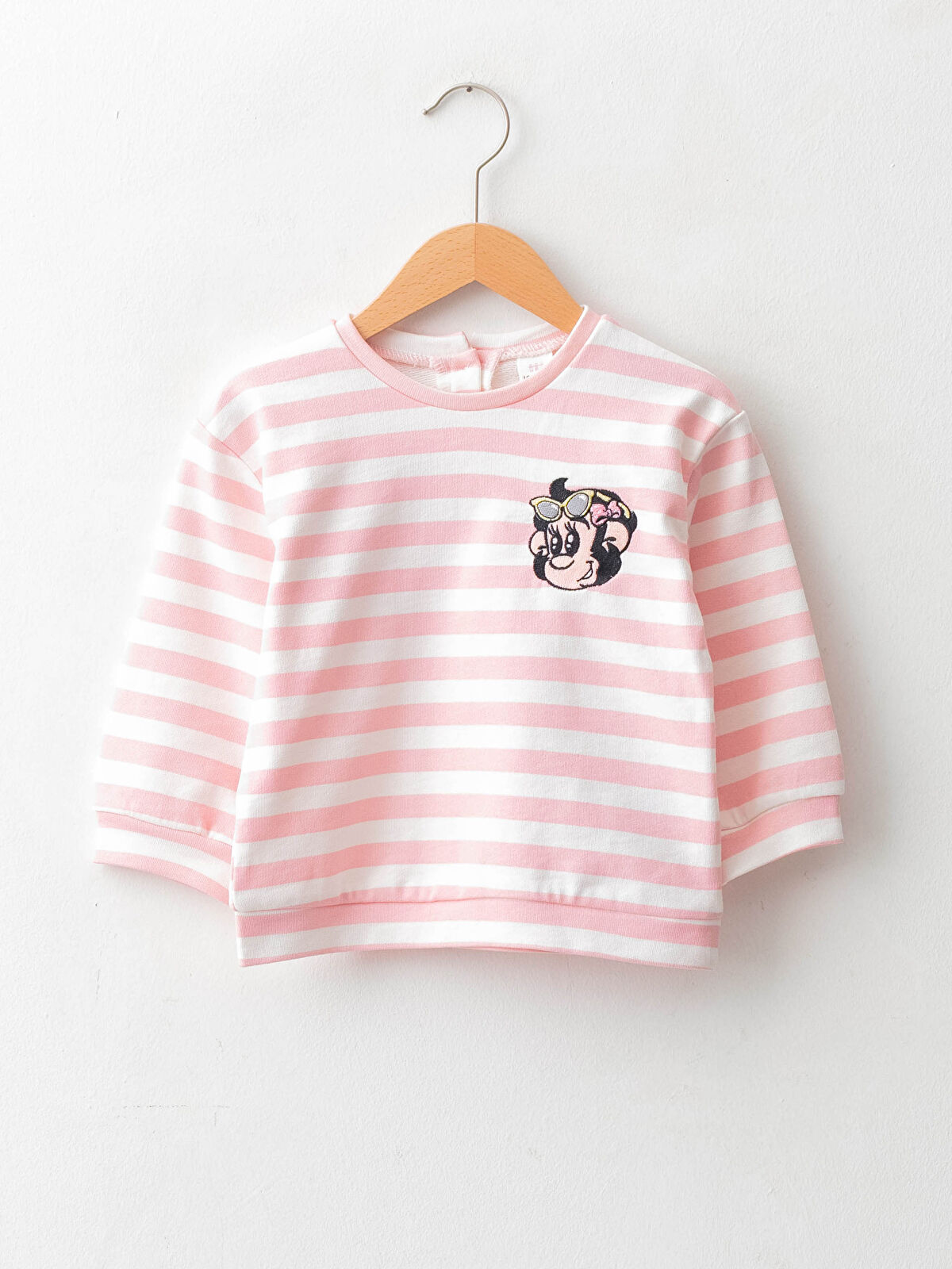 Bisiklet Yaka Uzun Kollu Nostaljik Maymun Nakış Detaylı Bebek Sweatshirt