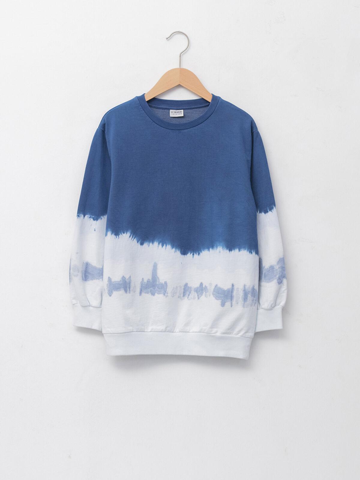 Bisiklet Yaka Batik Desenli Uzun Kollu Erkek Çocuk Sweatshirt