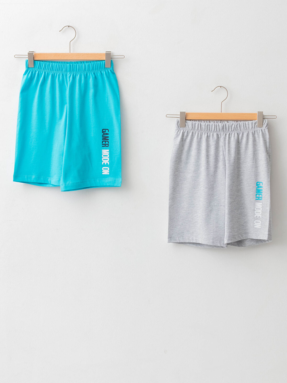 Beli Lastikli Baskılı Erkek Çocuk Pijama Şort 2'li