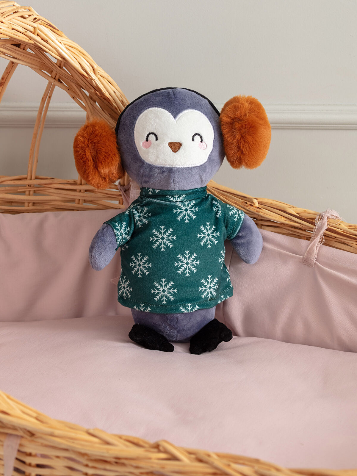 Nakış Detaylı Dolgulu Bebek Pelüş Penguen Kırlent Nakış Detaylı Dolgulu Bebek Pelüş Penguen Kırlent