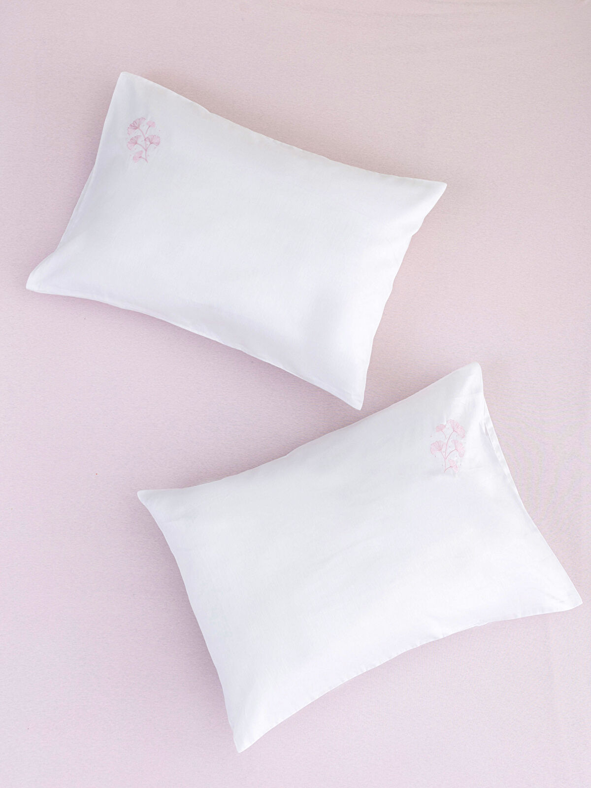 Nakış Detaylı Saten Yastık Kılıfı 2'li 50x70 Cm