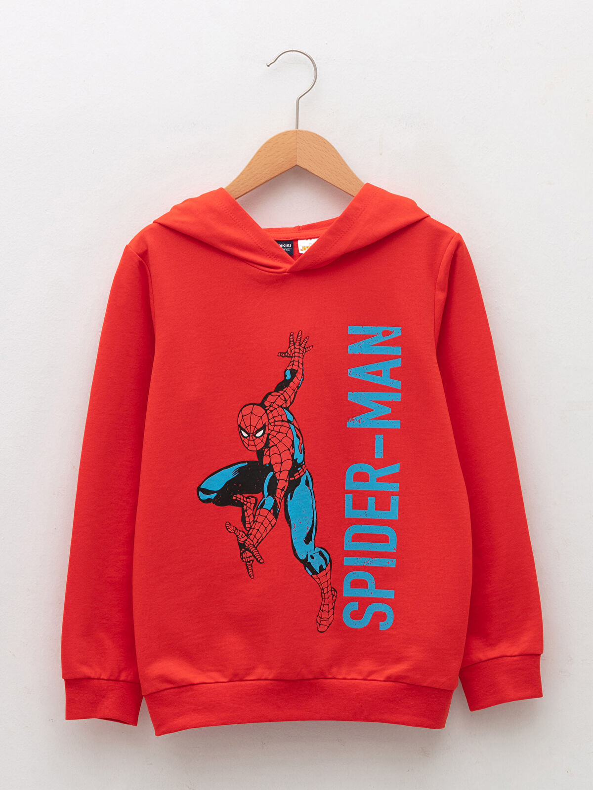 Kapüşonlu Spiderman Baskılı Uzun Kollu Erkek Çocuk Sweatshirt