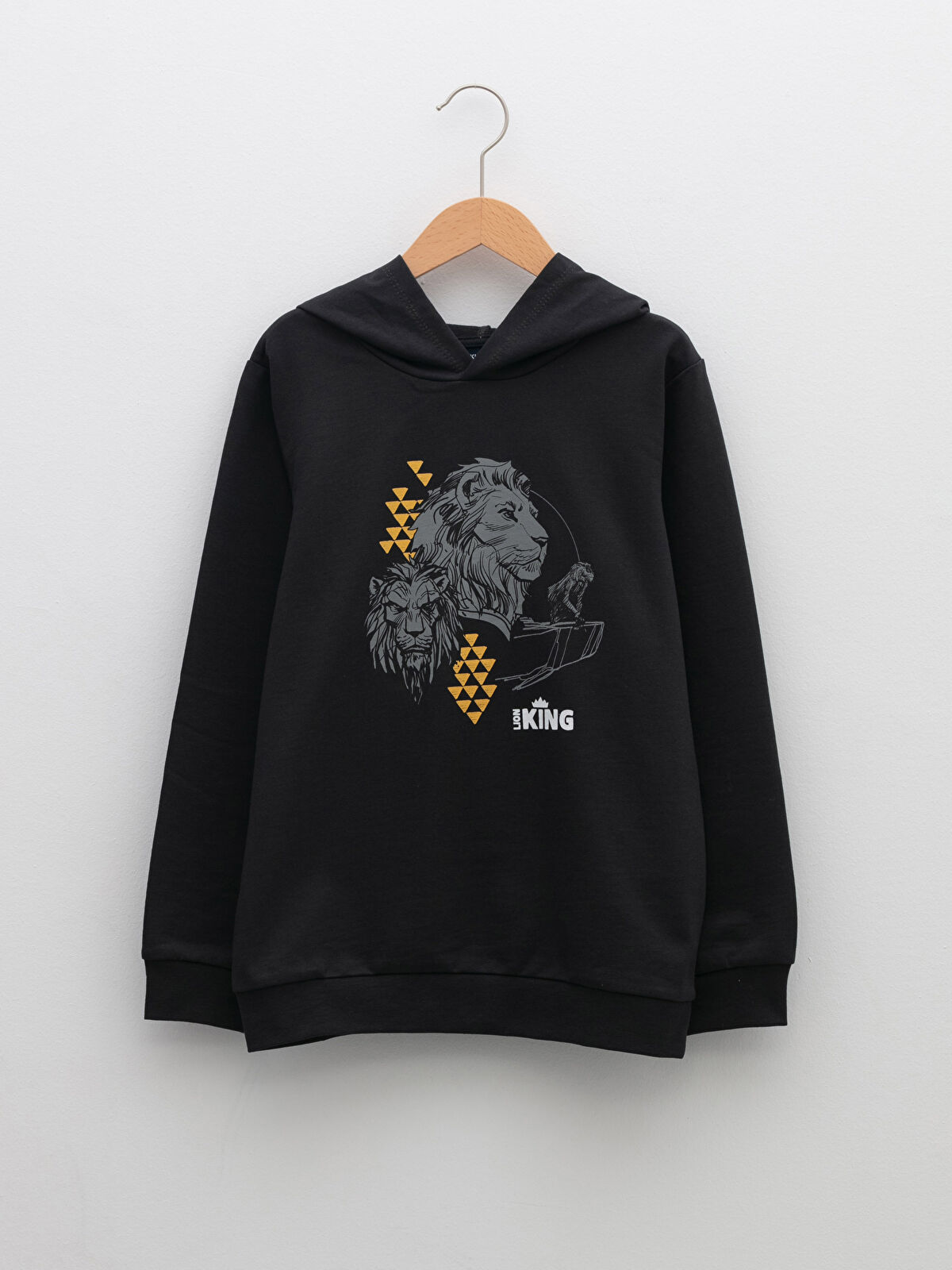 Kapüşonlu Lion King Baskılı Uzun Kollu Erkek Çocuk Sweatshirt