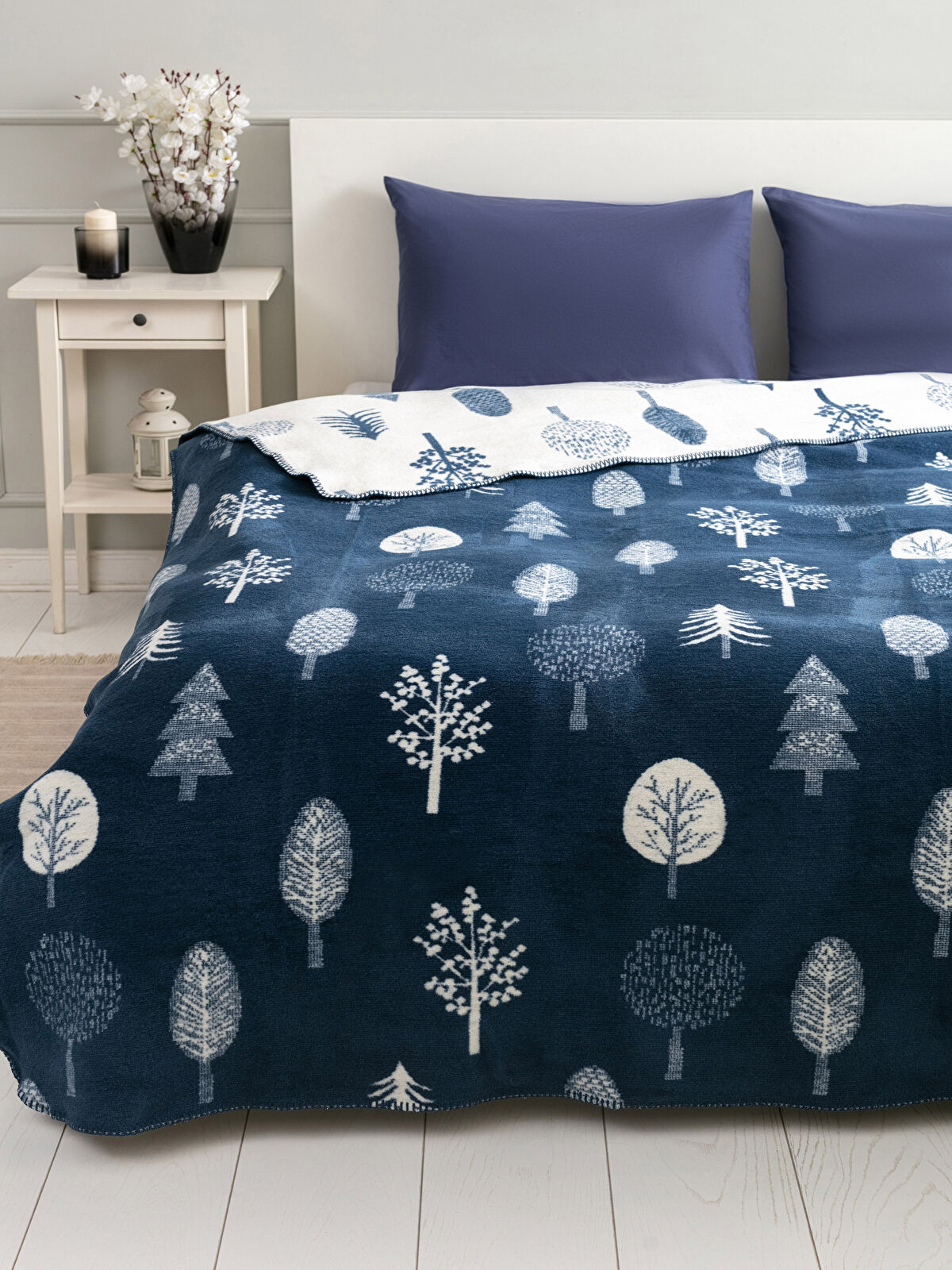 Yılbaşı Temalı Çift Kişilik Baskılı Battaniye 200x220 Cm