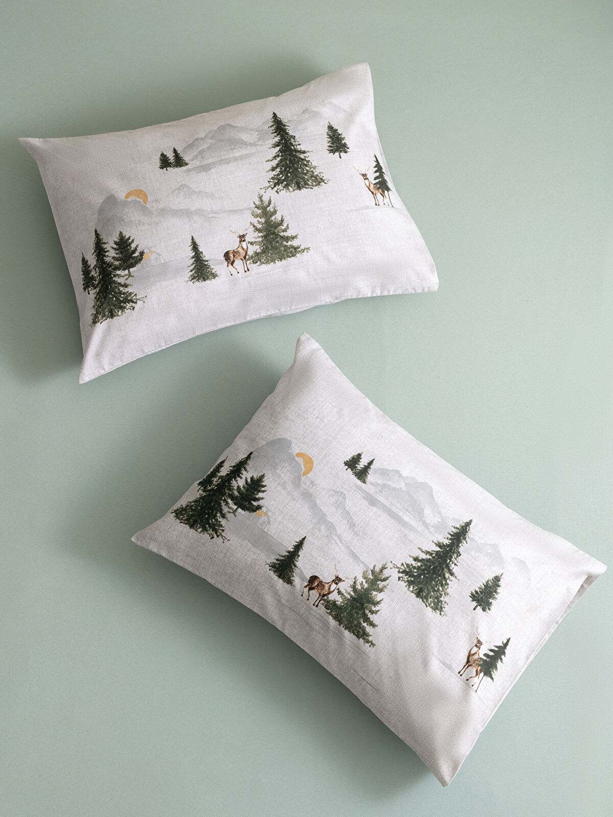 Yılbaşı Temalı Baskılı Dokuma Yastık Kılıfı 2'li 50x70 Cm Yılbaşı Temalı Baskılı Dokuma Yastık Kılıfı 2'li 50x70 Cm