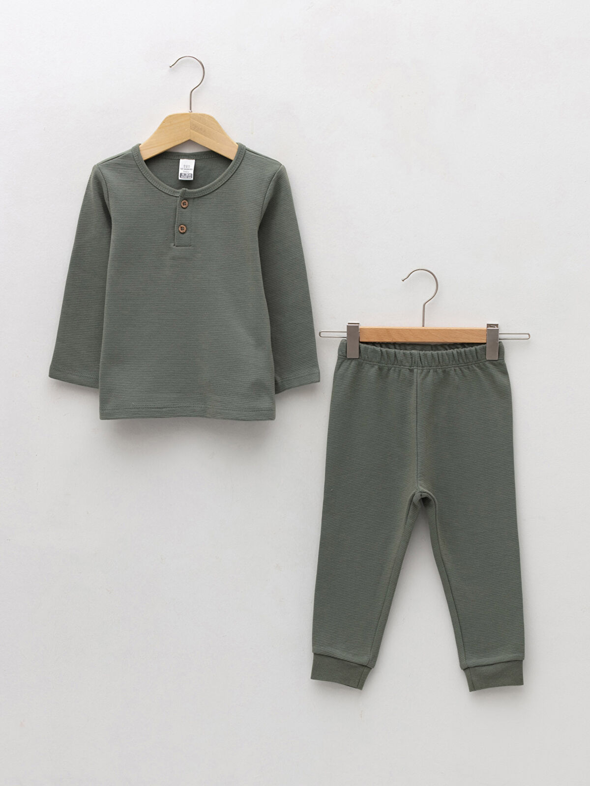 Bisiklet Yaka Uzun Kol Basic Erkek Bebek Pijama Takımı