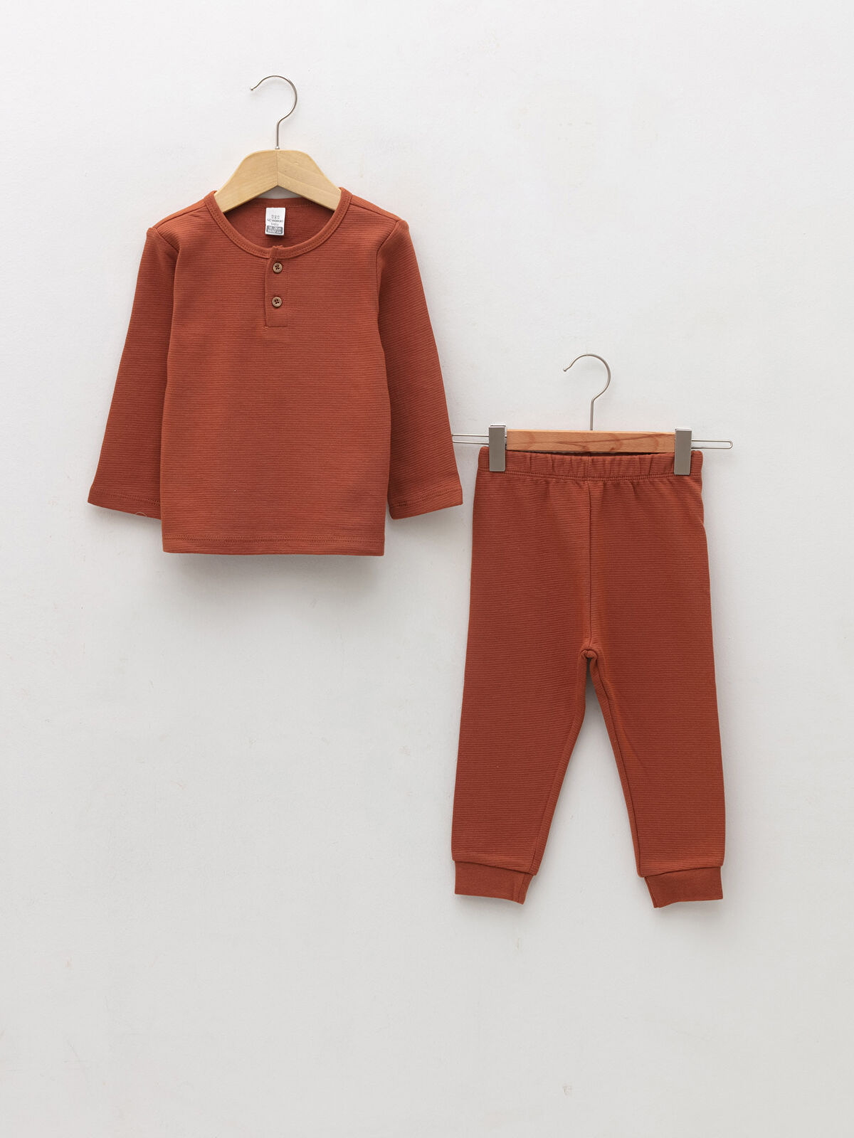 Bisiklet Yaka Uzun Kol Basic Erkek Bebek Pijama Takımı