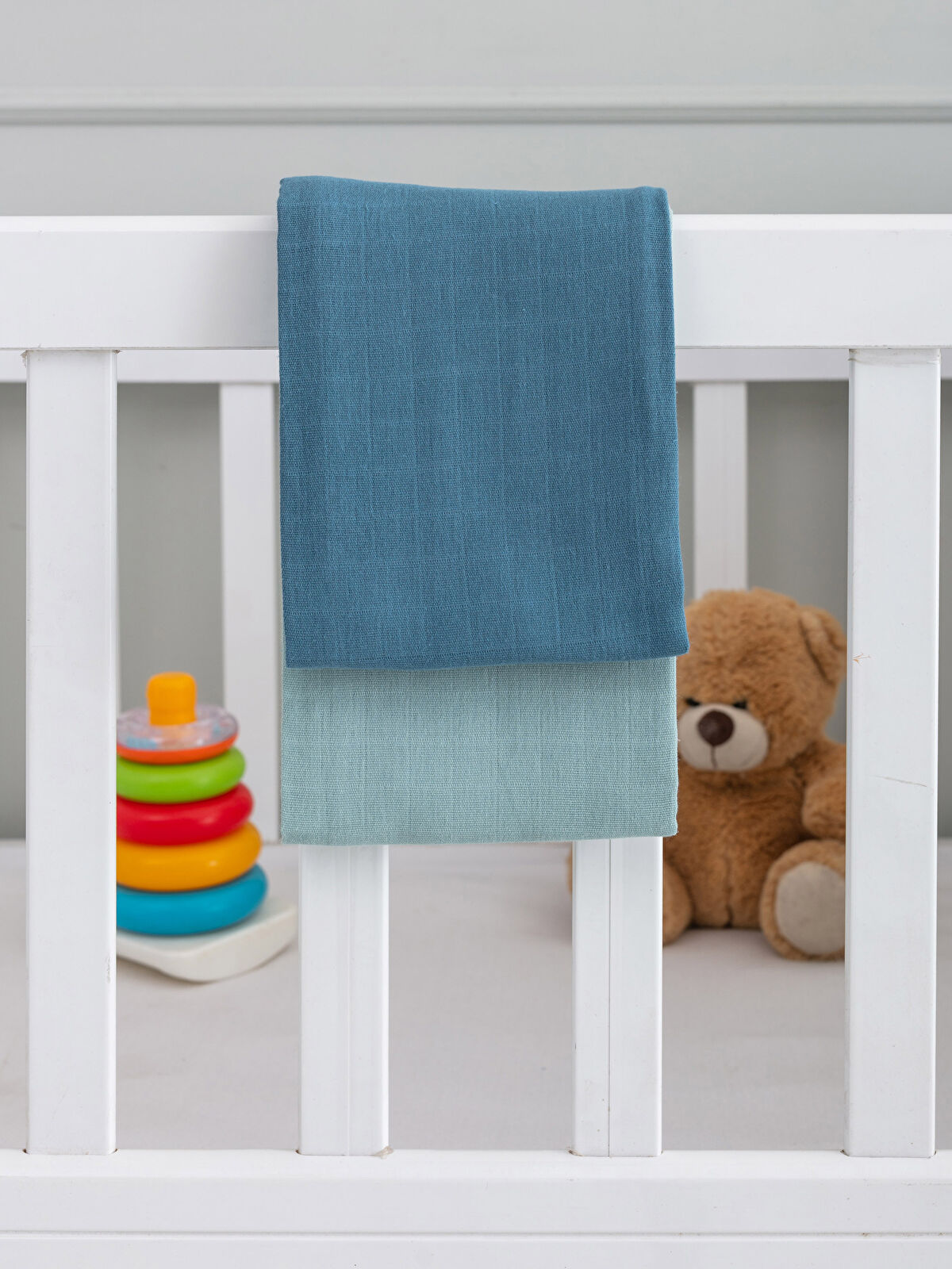 Basic Pamuklu Erkek Bebek Müslin Bez 2'li