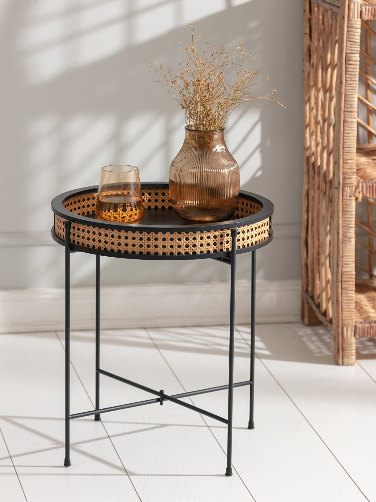 Desenli Yuvarlak Ayaklı Sehpa 40 Cm