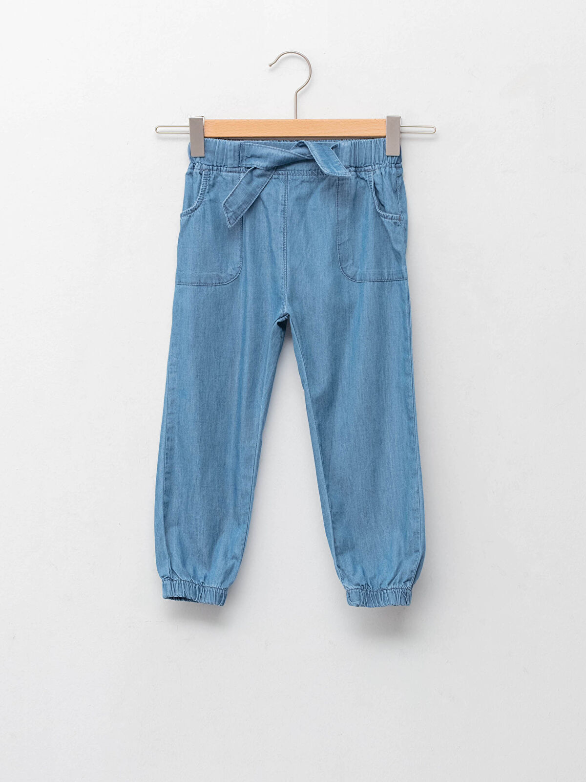 Beli Lastikli Kız Bebek Jogger Jean Pantolon