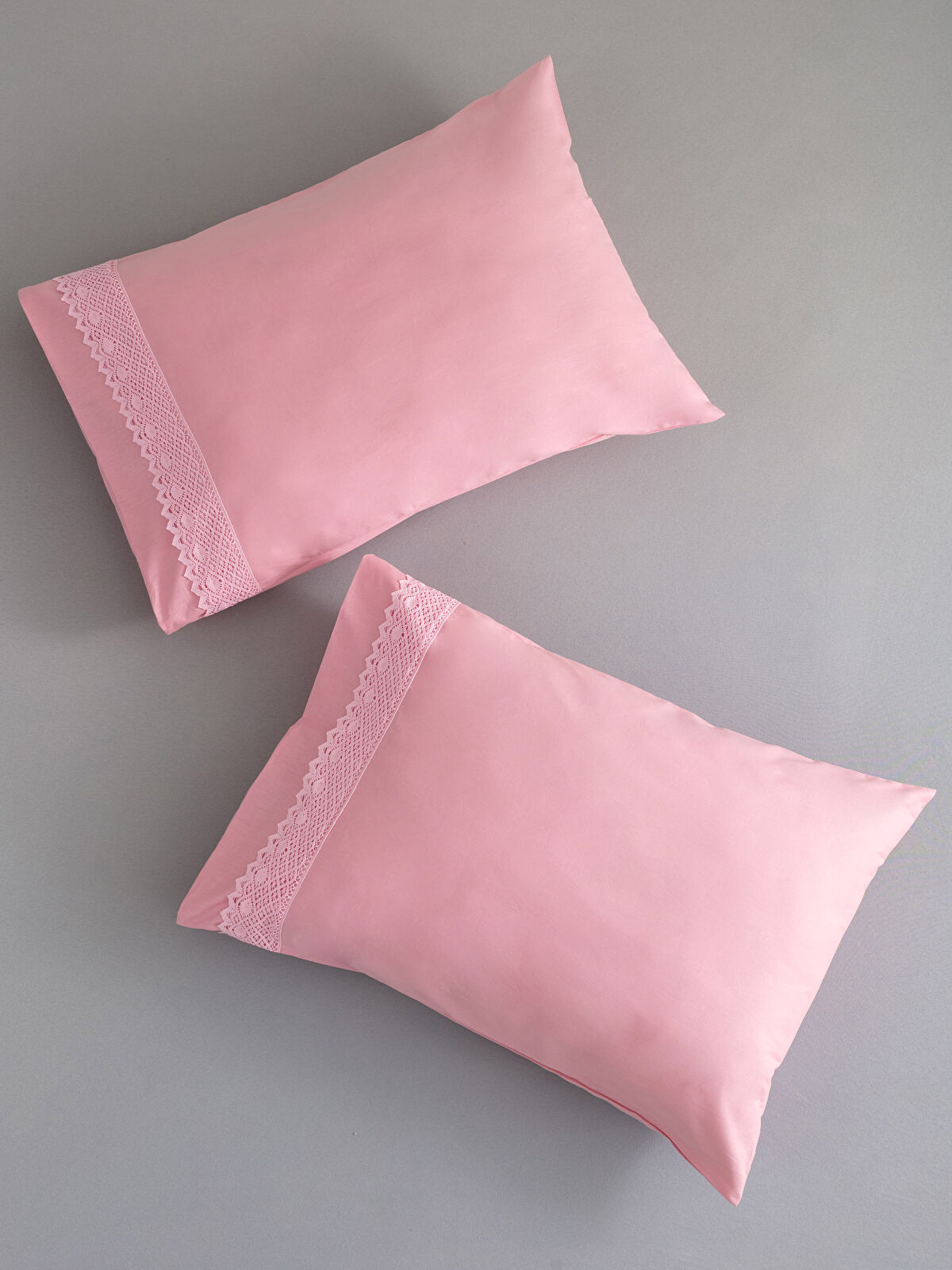 Dantel Detaylı Dokuma Yastık Kılıfı 2'li 50x70 Cm