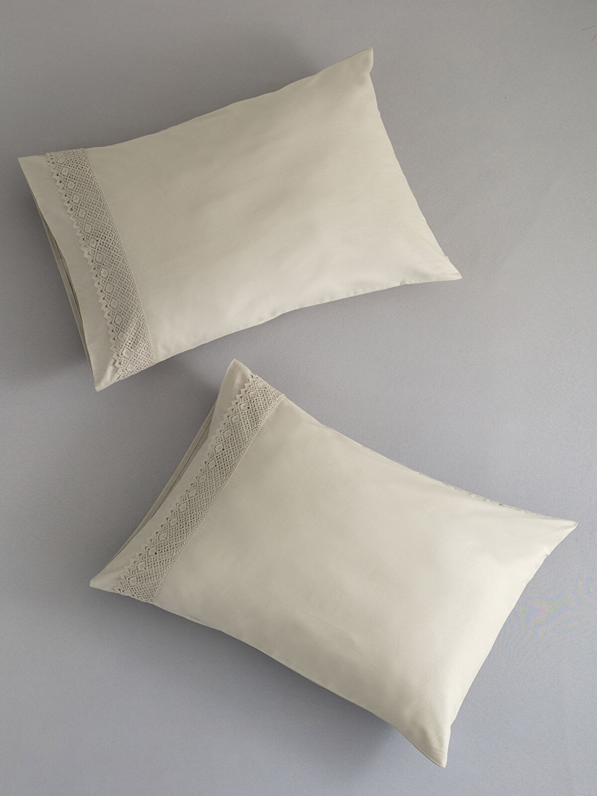 Dantel Detaylı Dokuma Yastık Kılıfı 2'li 50x70 Cm