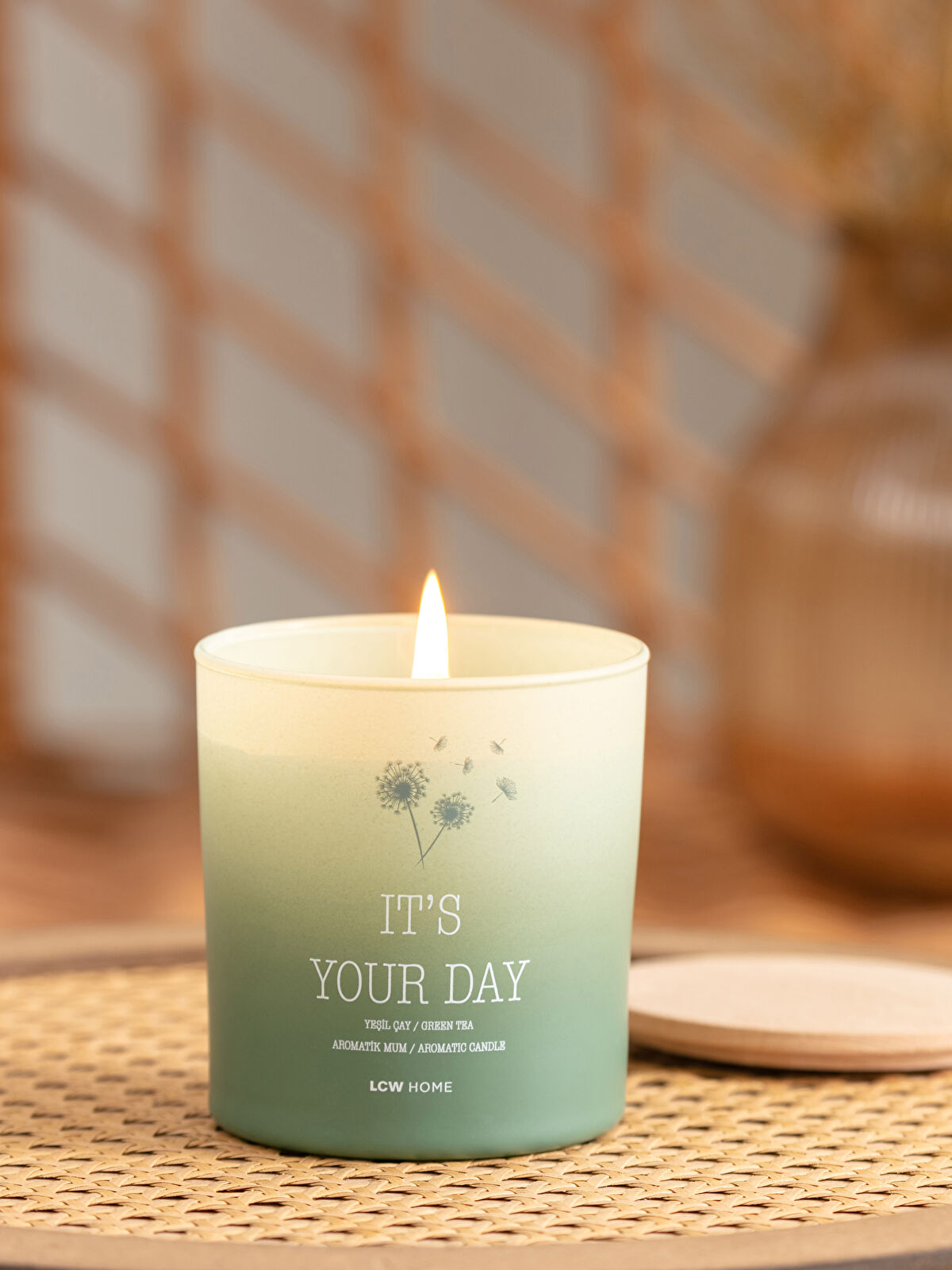 Yazı Baskılı Cam Dekoratif Mum 210 Gr