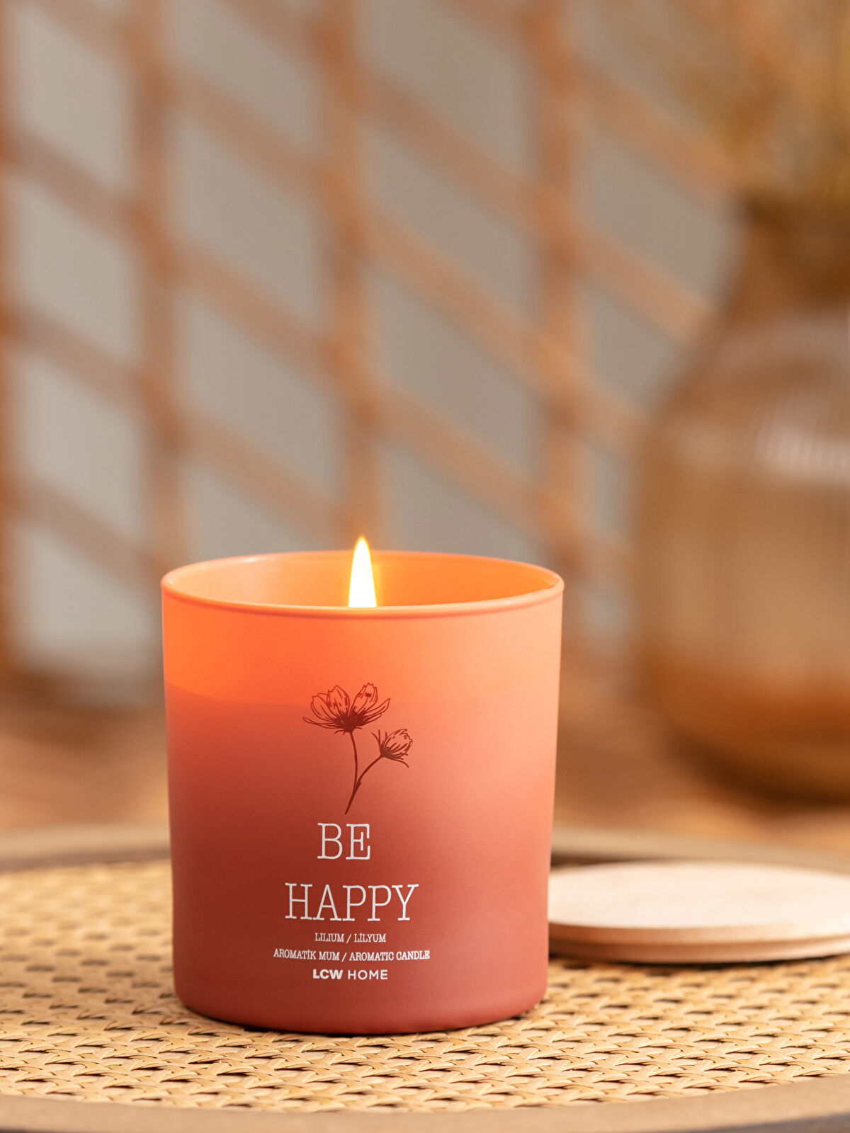 Yazı Baskılı Cam Dekoratif Mum 210 Gr